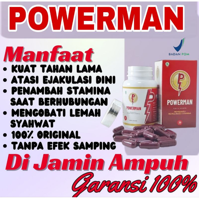 Jual POWERMAN OBAT KUAT HERBAL STAMINA PRIA TERBAIK TAHAN LAMA paling ampuh 100% original BPOM ...