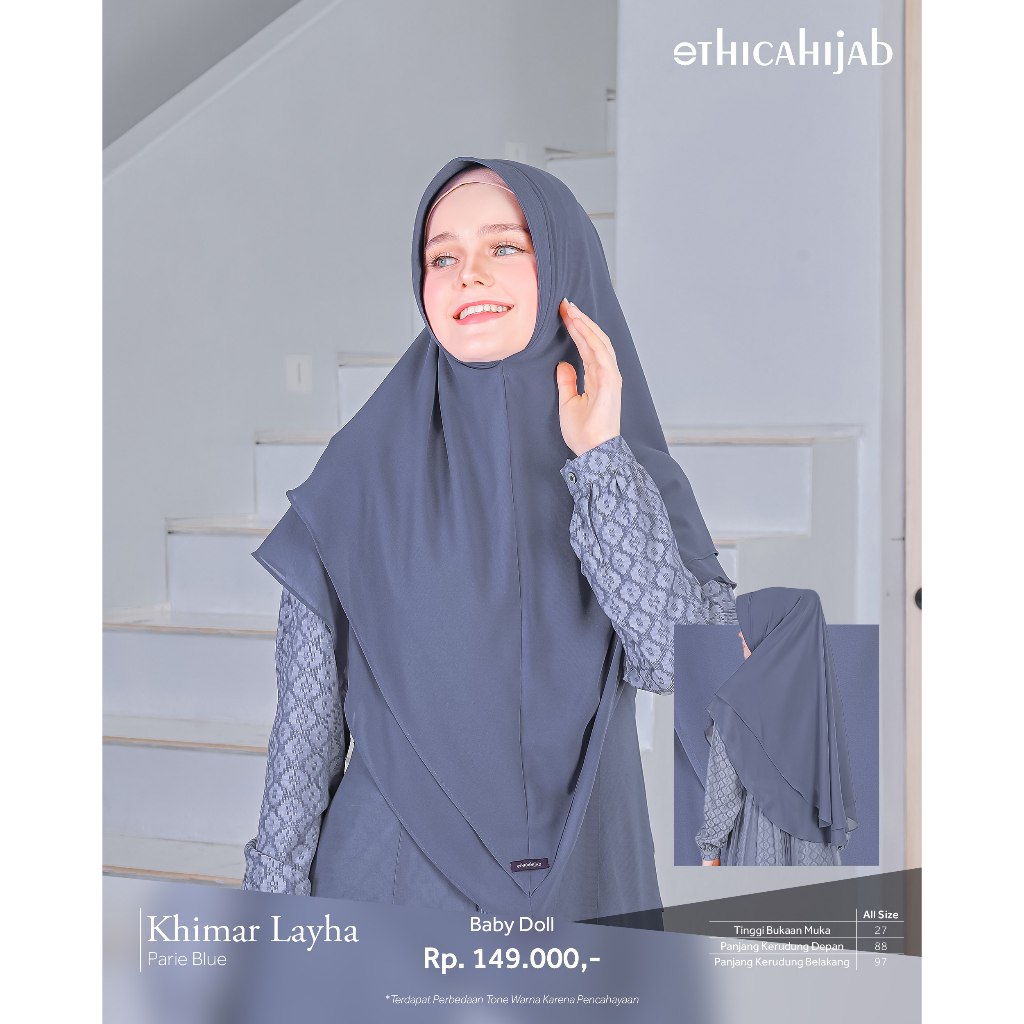 Jual KHIMAR LAYHA PARIE BLUE HIJAB INSTAN | Shopee Indonesia