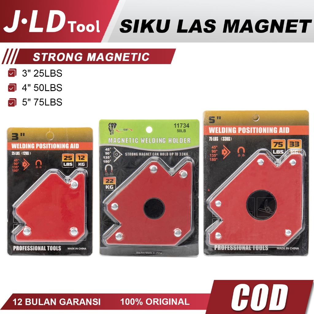 Jual JLD Siku Magnet Las 3/4/5" Welding Holder 25/50/75LBS Murah ...