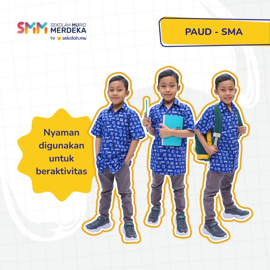 Jual Kemeja Batik Seragam Sekolah Murid Merdeka SMM | Shopee Indonesia