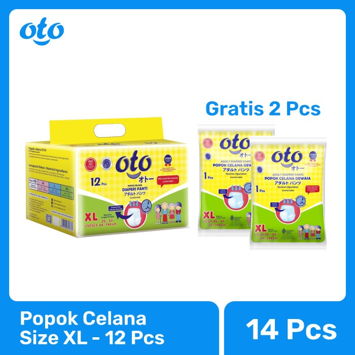 Jual RAK - OTO Diapers PANTS / Popok Dewasa model Celana ukuran XL - isi 12 | Shopee Indonesia