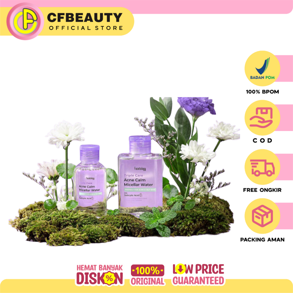 Jual Facetology Triple Care Acne Calm Micellar Water 300ML/100ML ...