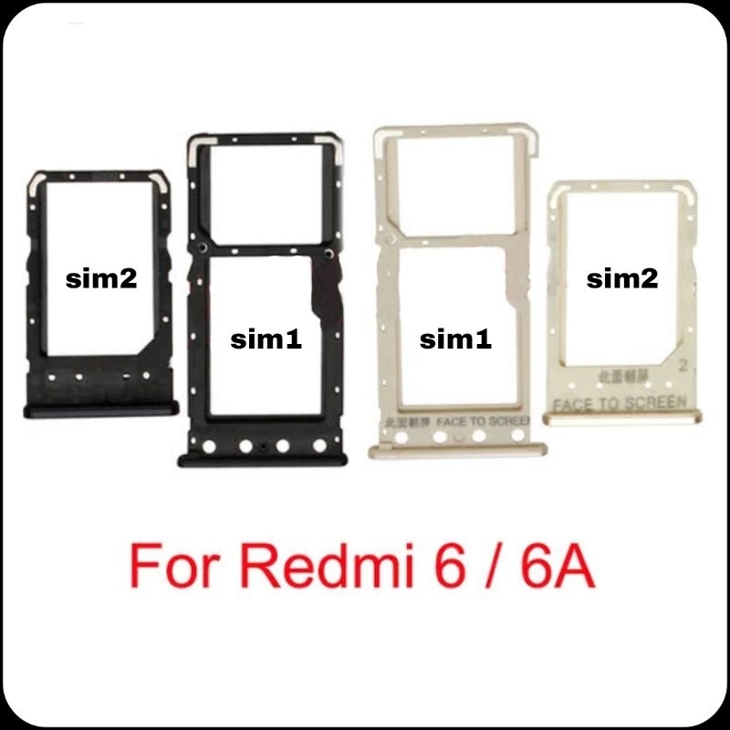 Jual simlock simtray xiaomi redmi 6 / 6A sim 1 & sim 2 | Shopee Indonesia