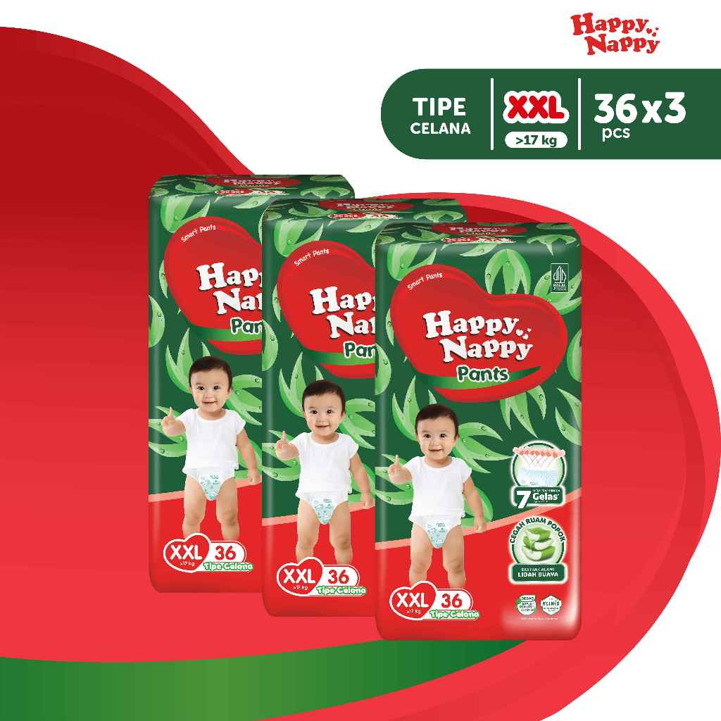 Jual Happy Nappy Smart Pants XXL 36s x 3 | Shopee Indonesia