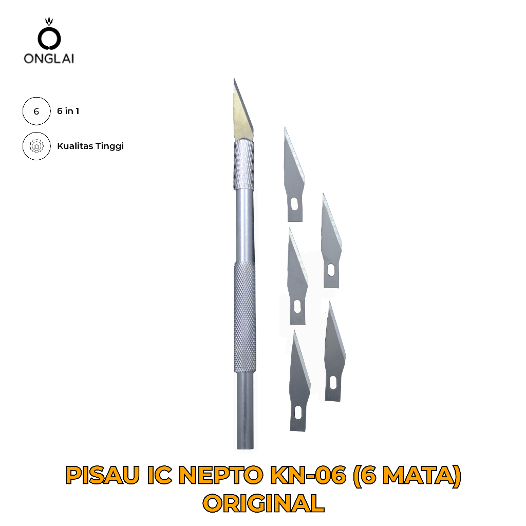 Jual Pisau IC Nepto KN-06 6 IN 1 Mata Pisau Hobby knife Set Pisau ...