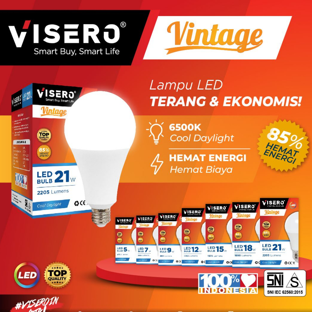 Jual Bohlam LED Visero Vintage Lampu LED Visero 5 7 9 12 15 18 21 Watt Murah terang | Shopee ...