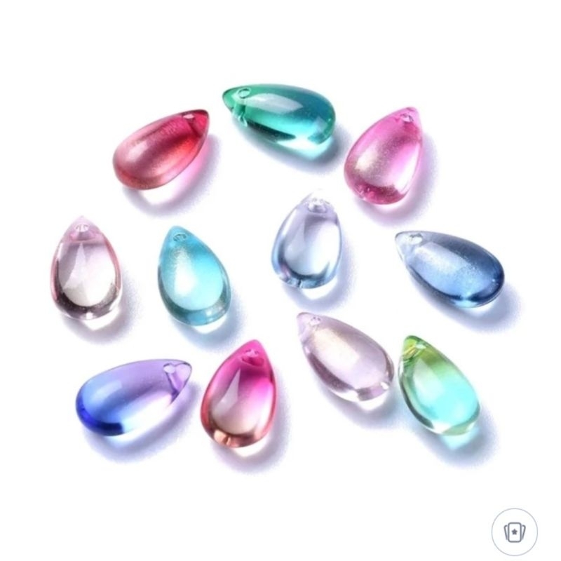 Jual Water drop shape glass transparent bead charms | Shopee Indonesia