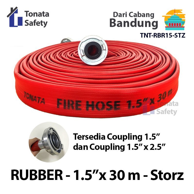 Jual Fire Hose Rubber Storz Tonata 1.5" x 30m / Selang Pemadam 30 m | Shopee Indonesia