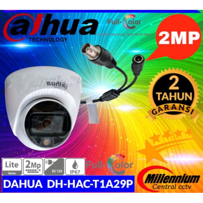 Jual Camera Cctv Dahua Full Color/Colorvu 2MP/Dahua DH-HAC-T1A29P Indor ...