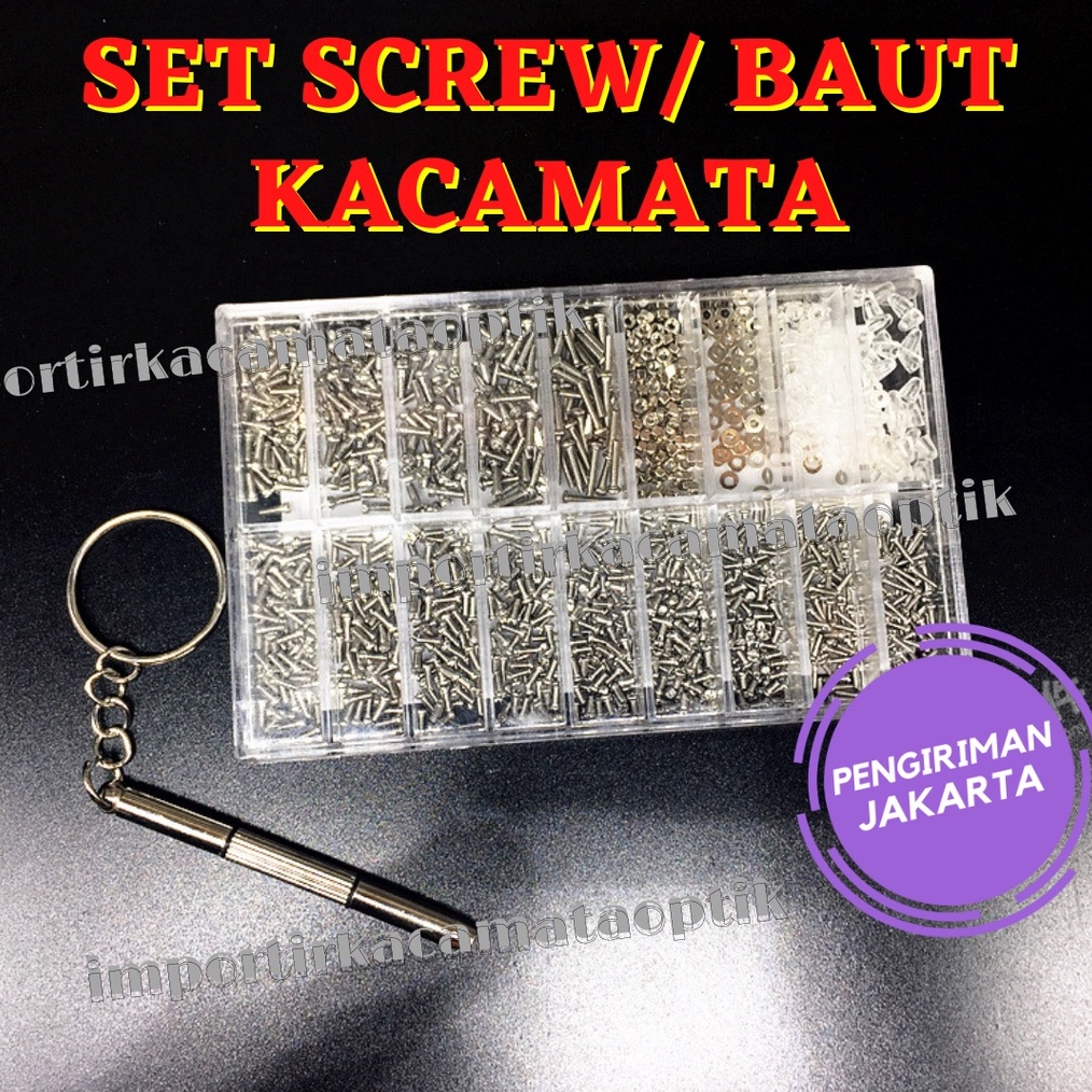 Jual SET BAUT SCREW KACAMATA OPTIK PERLENGKAPAN OPTIK TANPA OBENG LAP t ...