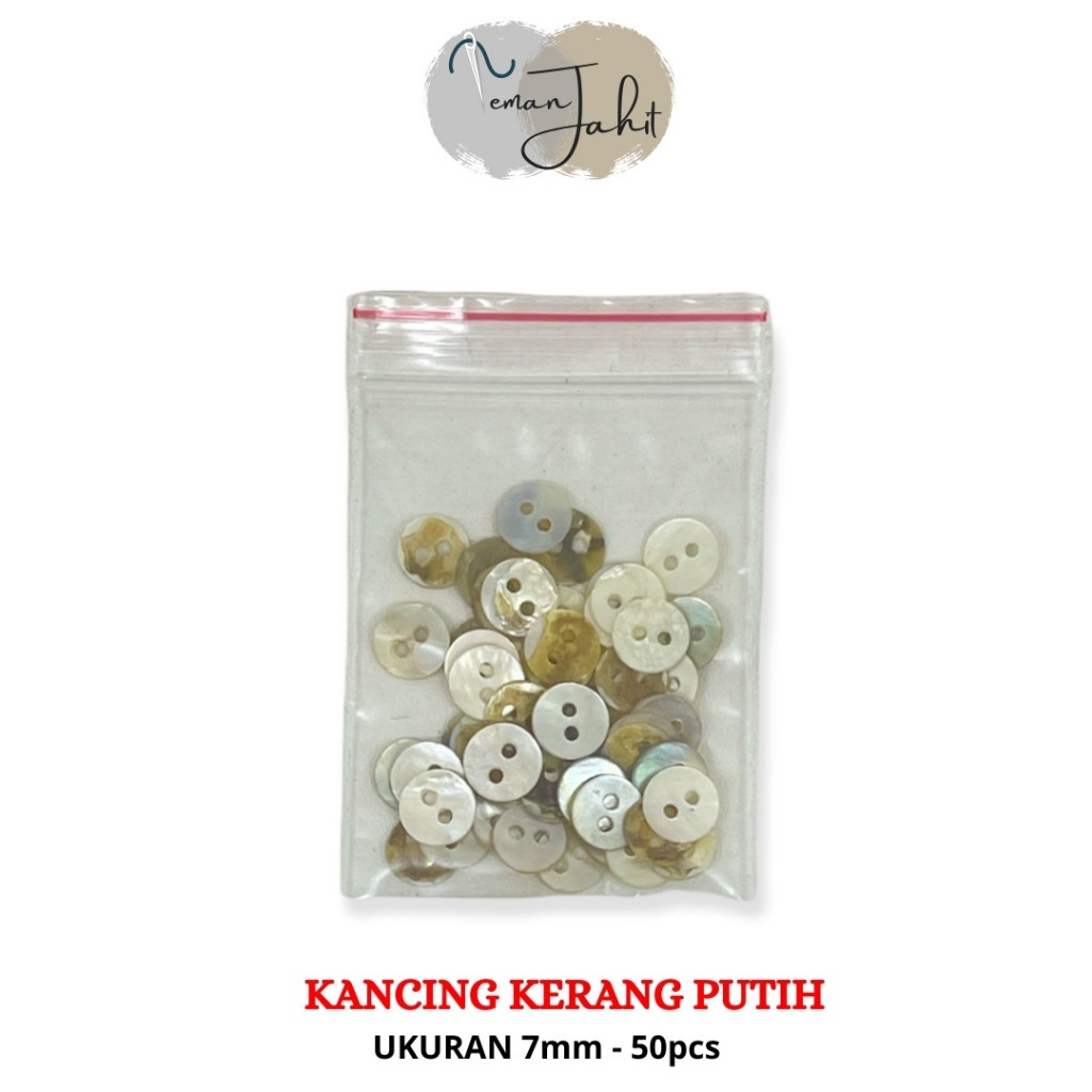 Jual Kancing Kerang Putih ukuran kecil 7mm - Kancing Baju Bayi ...