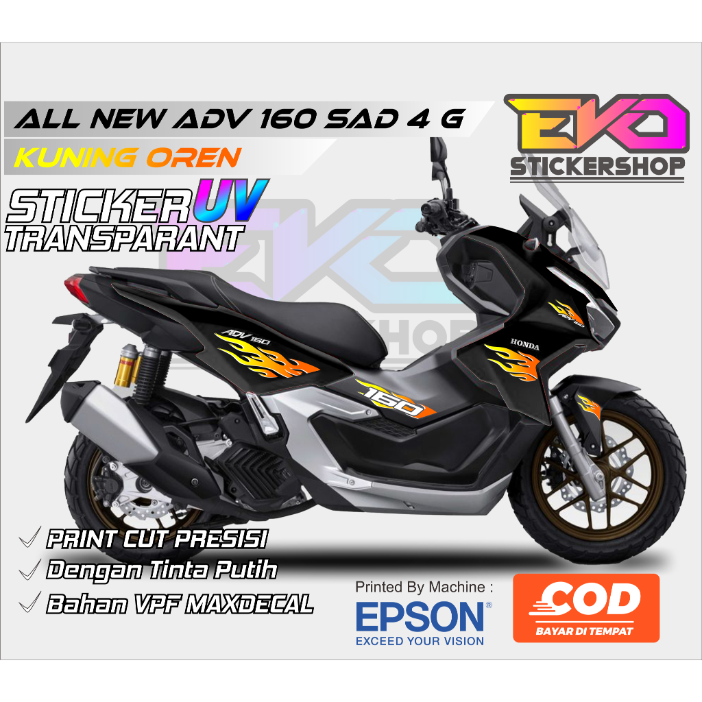 Jual Sticker ADV 160 Api Transparant UV Stiker adv List Motif Varian ...