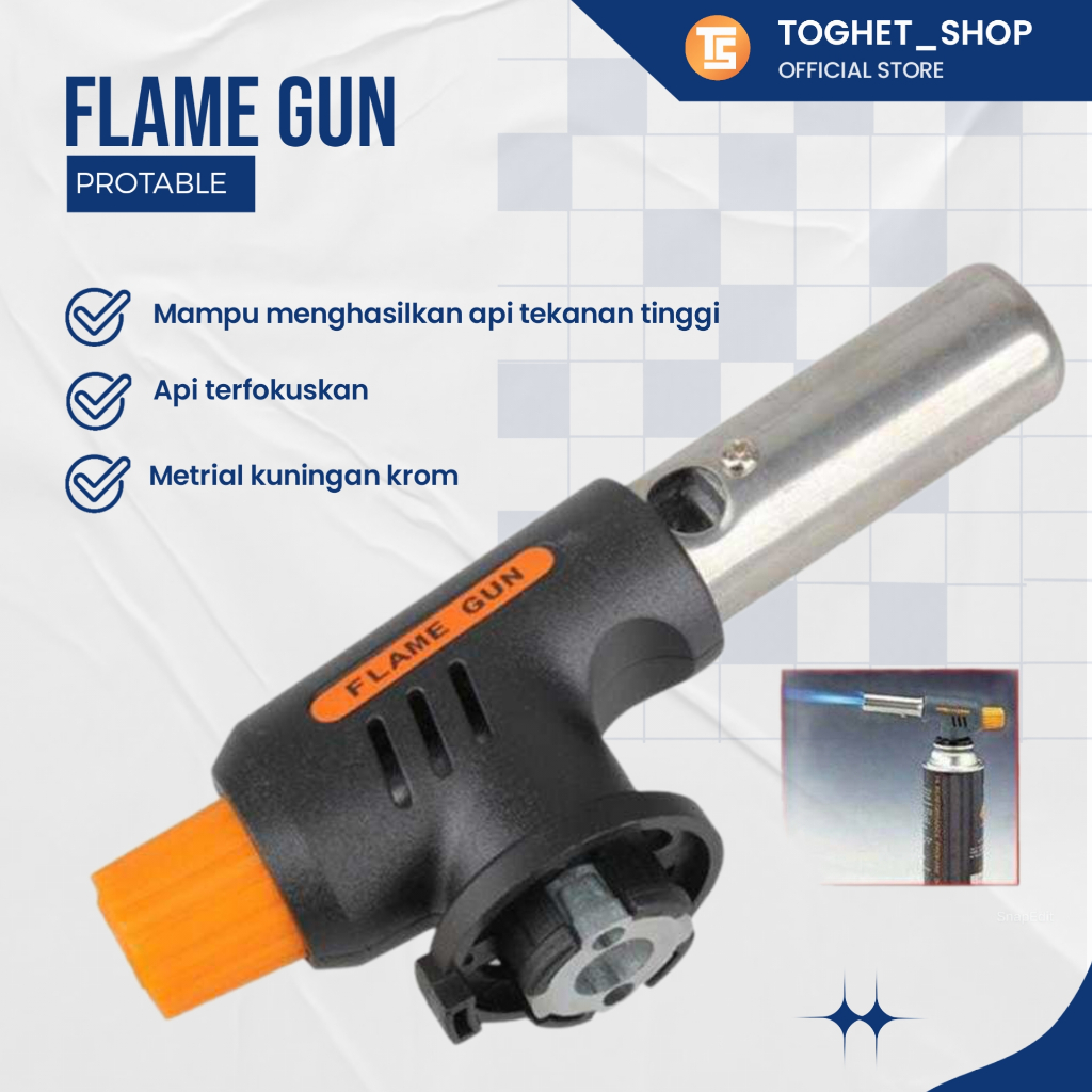 Jual Flame Gun Portable Untuk BBQ Gas Torch Untuk Tabung Gas Butana Portabel Api Tekanan Tinggi ...