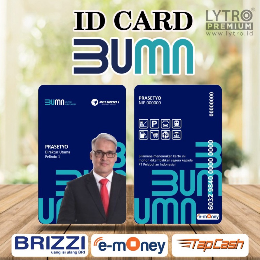 Jual Nametag ID Card BUMN BRIZZI FLASH EMONEY Nametag BRI Nametag ...