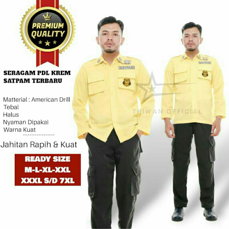 Jual Triwan - Seragam Satpam PDL Krem terbaru Bahan Adem Nyaman Dipakai Untuk Scurity skurity ...