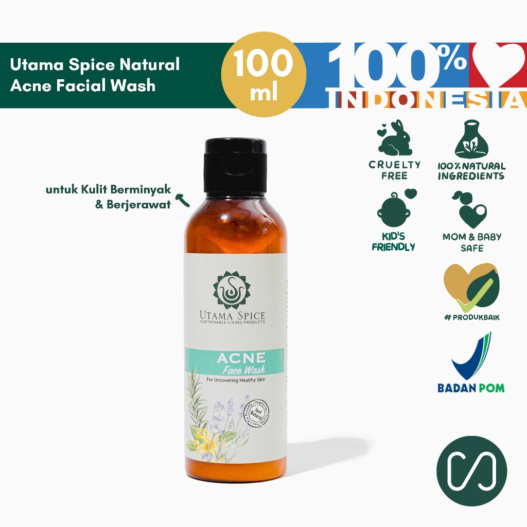 Jual Utama Spice Natural Acne Facial Wash - Sabun Pembersih Wajah Alami ...