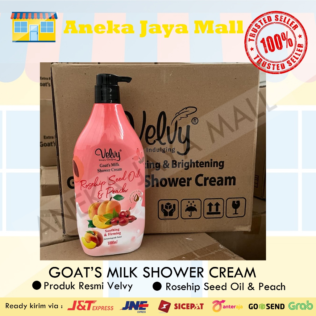 Jual Velvy Goats Milk Shower Cream 1000ml - Kemasan Baru | Shopee Indonesia