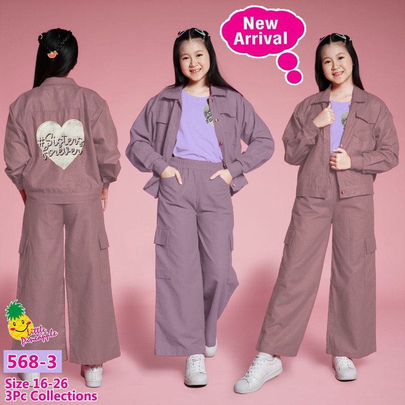 Jual (9-14th) Little Pineapple setelan anak remaja ABG 3in1 jacket celana kargo LP 568 | Shopee ...