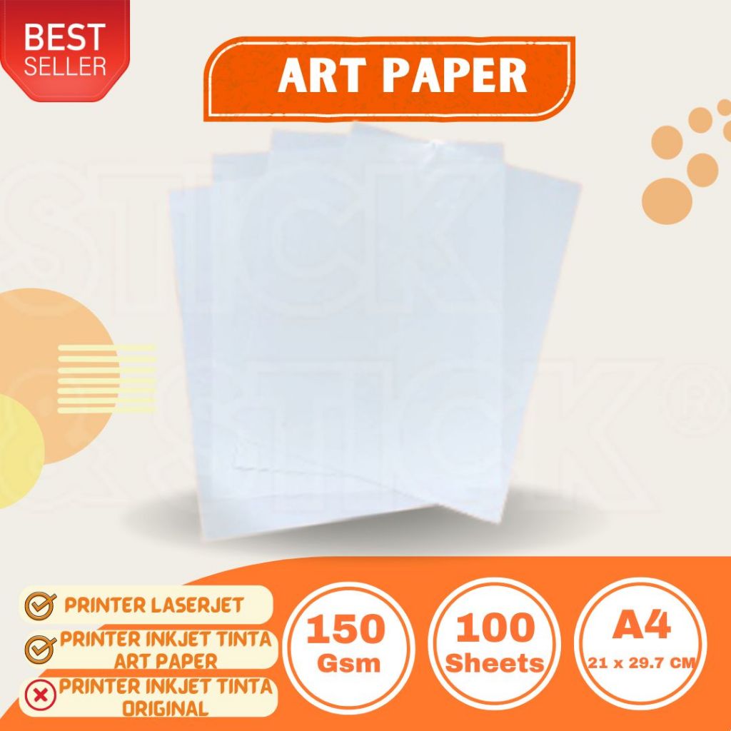 Jual Art Paper 150 gsm A4 isi 100 Lbr / Kertas Glossy, Kalender, Sampul ...