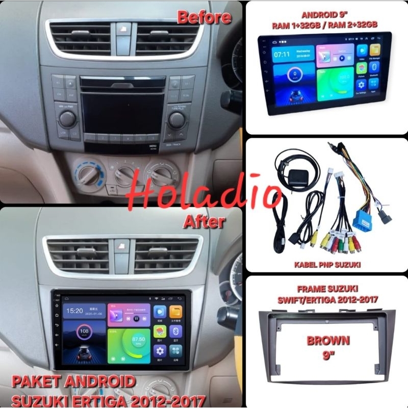 Jual PAKET HEAD UNIT ANDROID 9" ERTIGA LAMA / FRAME SWIFT / FRAME ERTIGA /SWIFT/SOKET SUZUKI ...