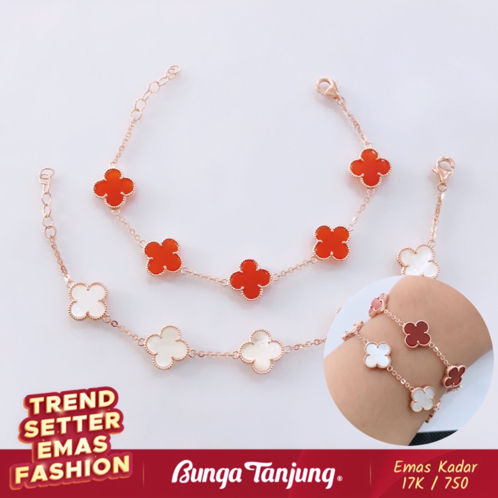 Jual GELANG FASHION CLOVER SLIM - EMAS 17K - BUNGA TANJUNG GOLD ...