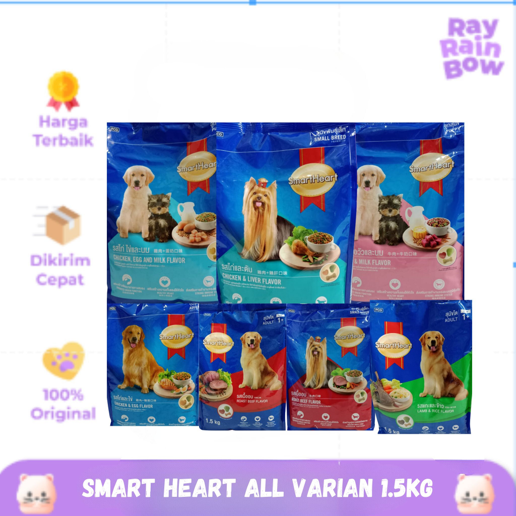 Jual Smart Heart Dog 1.3kg Makanan Anjing Dewasa Dan Puppy | Shopee ...