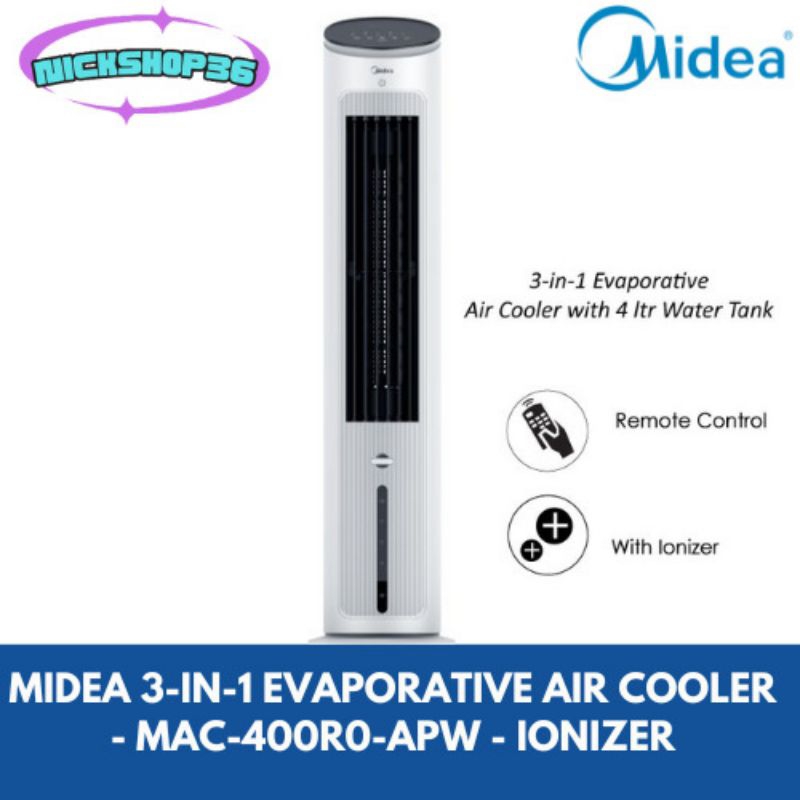 Jual Midea 3-in-1 Evaporative Air Cooler - MAC-400R0-APW - Ionizer ...