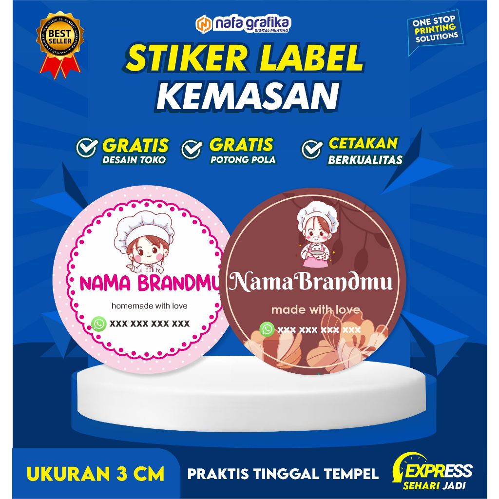 Jual (3CM) STIKER | STICKER | SETIKER | CETAK STIKER | STIKER LABEL ...