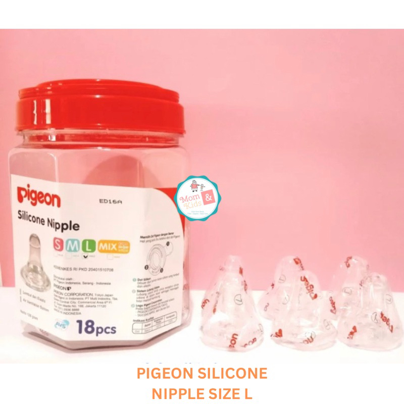 Jual Pigeon Slim Neck Nipple | Dot Botol Susu Bayi Pigeon size S M L ...