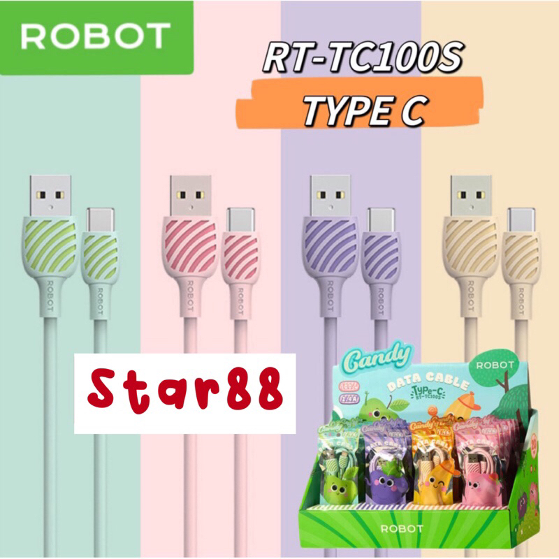 Jual Kabel data candy ROBOT CANDY RT-CD100 MICRO usb / RT-TC100S TYPE C ...