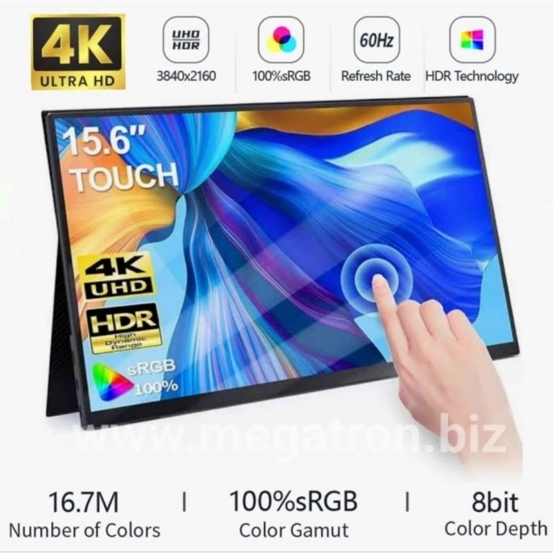 Jual 4K Portable LED Touchscreen Monitor 15.6" (input: USB type-C ...