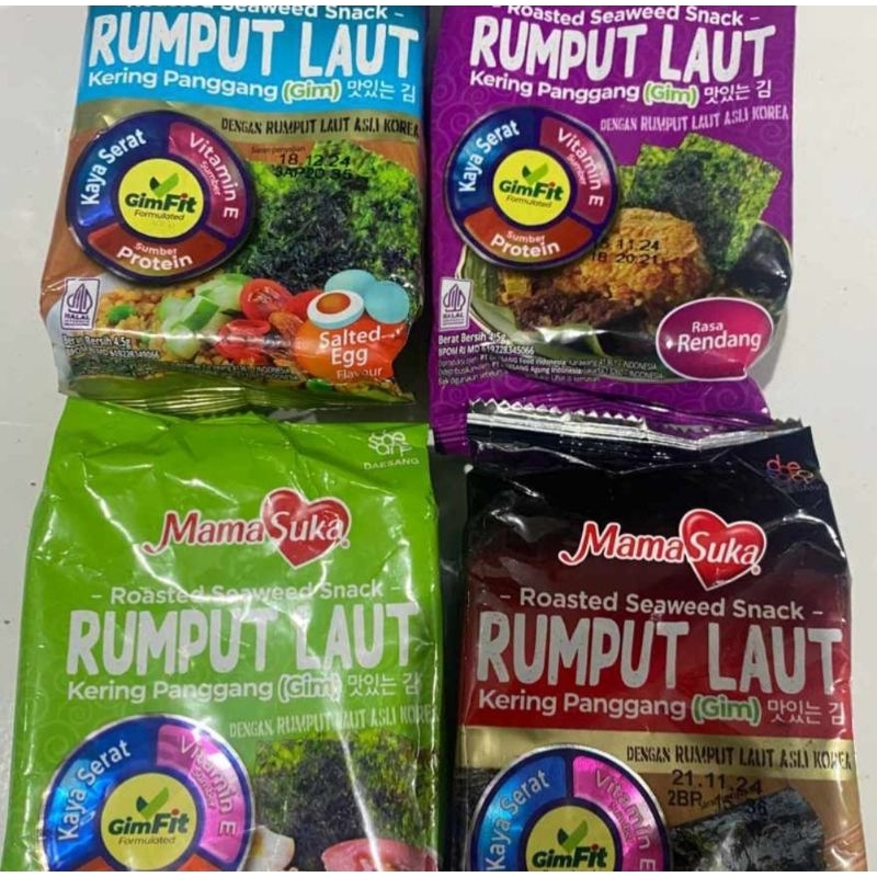 Jual Mamasuka Nori rumput Laut Panggang semua rasa isi 4.5gr x 2pcs ...