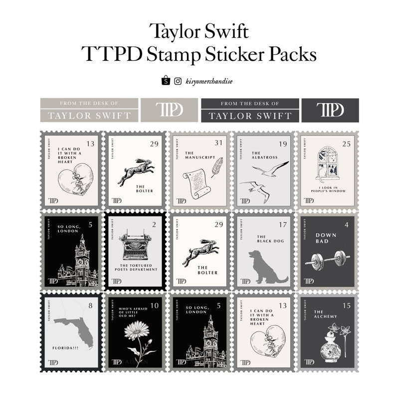 Jual Sticker Pack Taylor Swift The Tortured Poets Department | TTPD ...