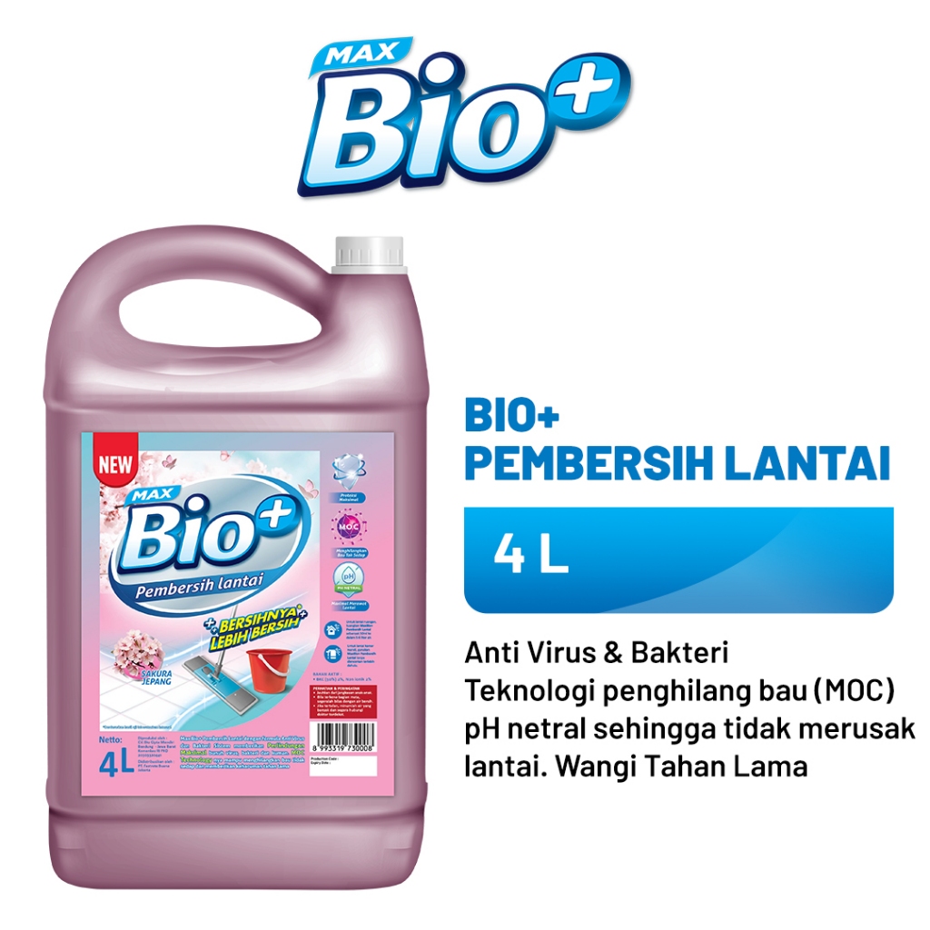 Jual Bio+ Pembersih Lantai Jerigen 4L - Sakura | Shopee Indonesia