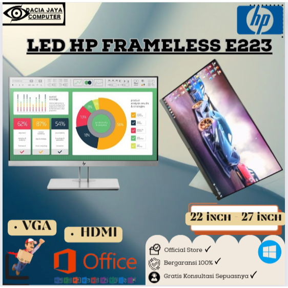 Jual LED HP FRAMELES E223 VGA HDMI 22inch - 27inch (IPS Micro LED backlit) | Shopee Indonesia