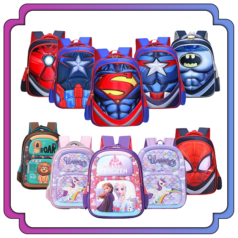 Jual ( TERMURAH ! ) TAS RANSEL ANAK SEKOLAH PAUD TK SD MOTIF SUPERHERO 3D ( TIMBUL ) UKURAN ...