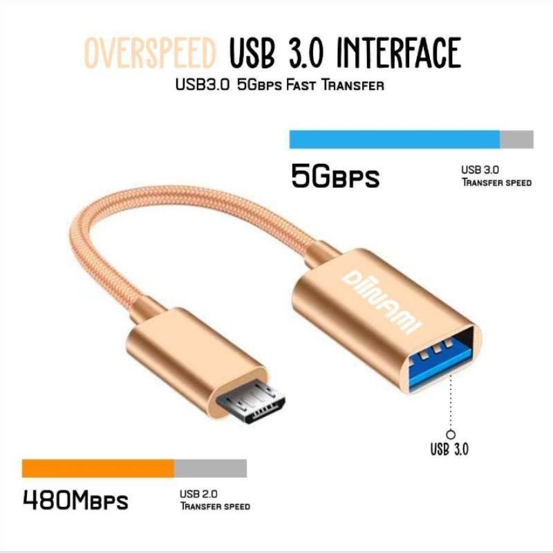 Jual Kabel OTG Micro To USB 3.0 Diinami Fast Translit Data Anti Lelet ...