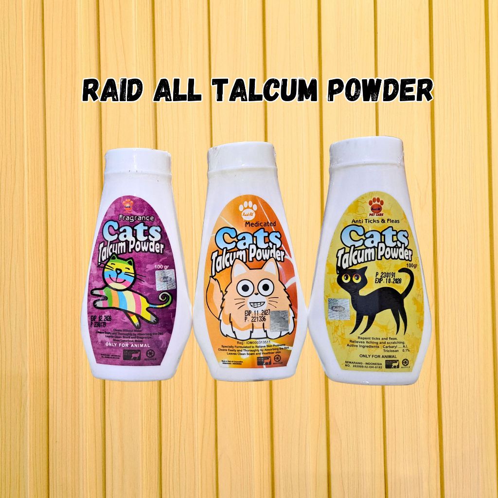 Jual RAID ALL - Talcum Cat Bedak untung kucing Flea And Tick/Medicated ...