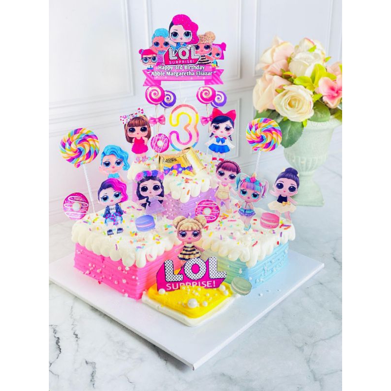 Jual kue ulang tahun anak birthday lol surprise topper cake | Shopee ...
