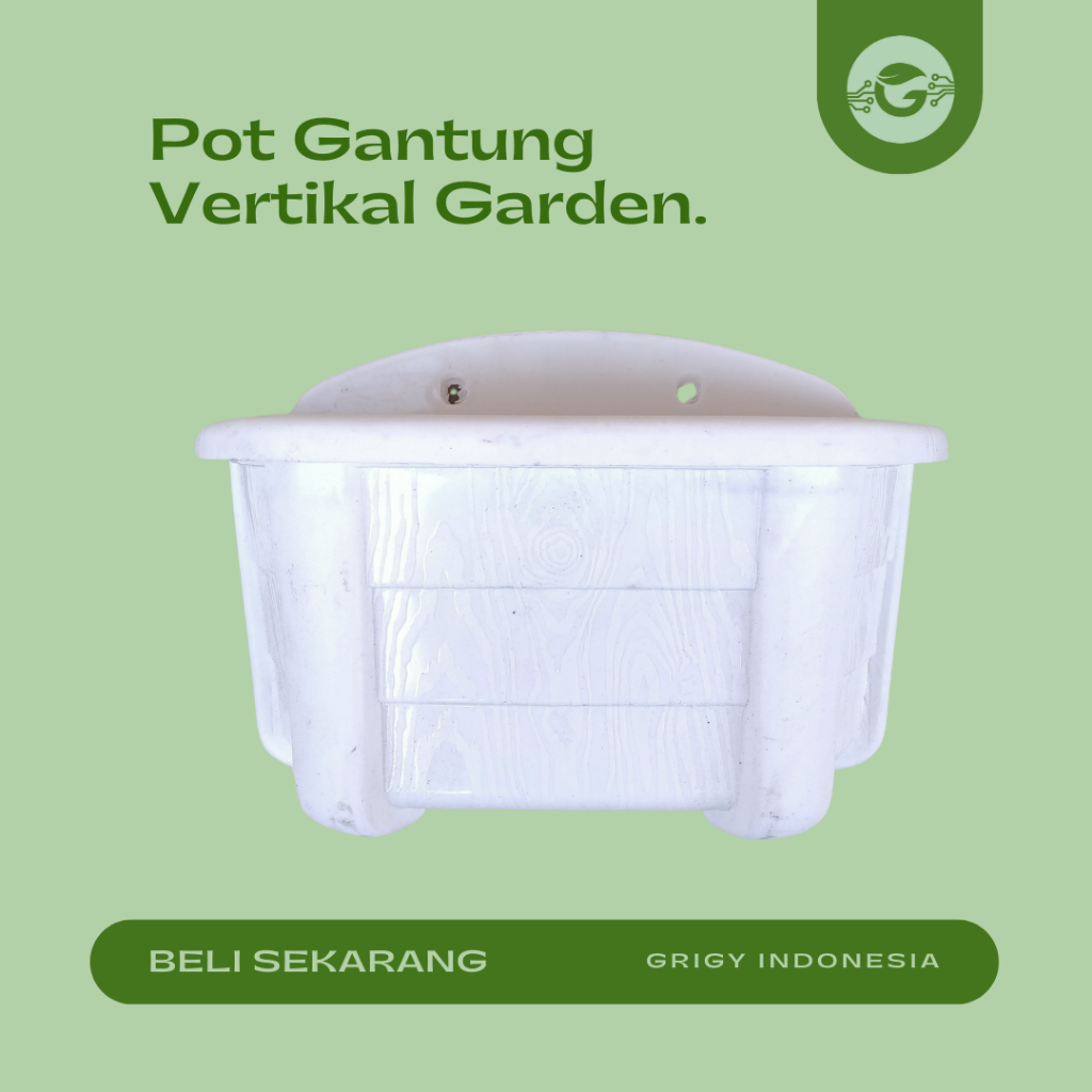 Jual POT TANAMAN DINDING WARNA PUTIH MOTIF KAYU | Shopee Indonesia