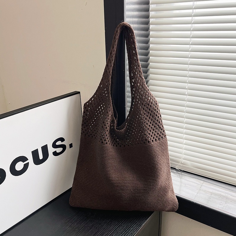 Jual Tas Totebag Wanita Knitted Tote Bag Tas Korea Rajut Besar Pantai ...