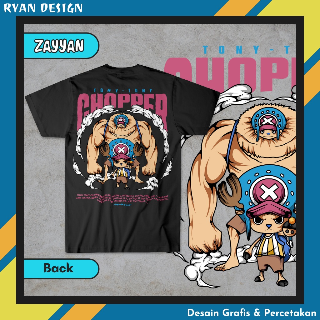 Jual T-Shirt Kaos Sablon Setrika Chopper Stiker Kaos Anime One Piece ...