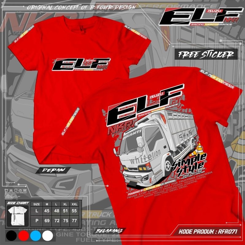 Jual RFR071 - kaos truk elf kaos truk nkr kaos truk izuzu | Shopee ...