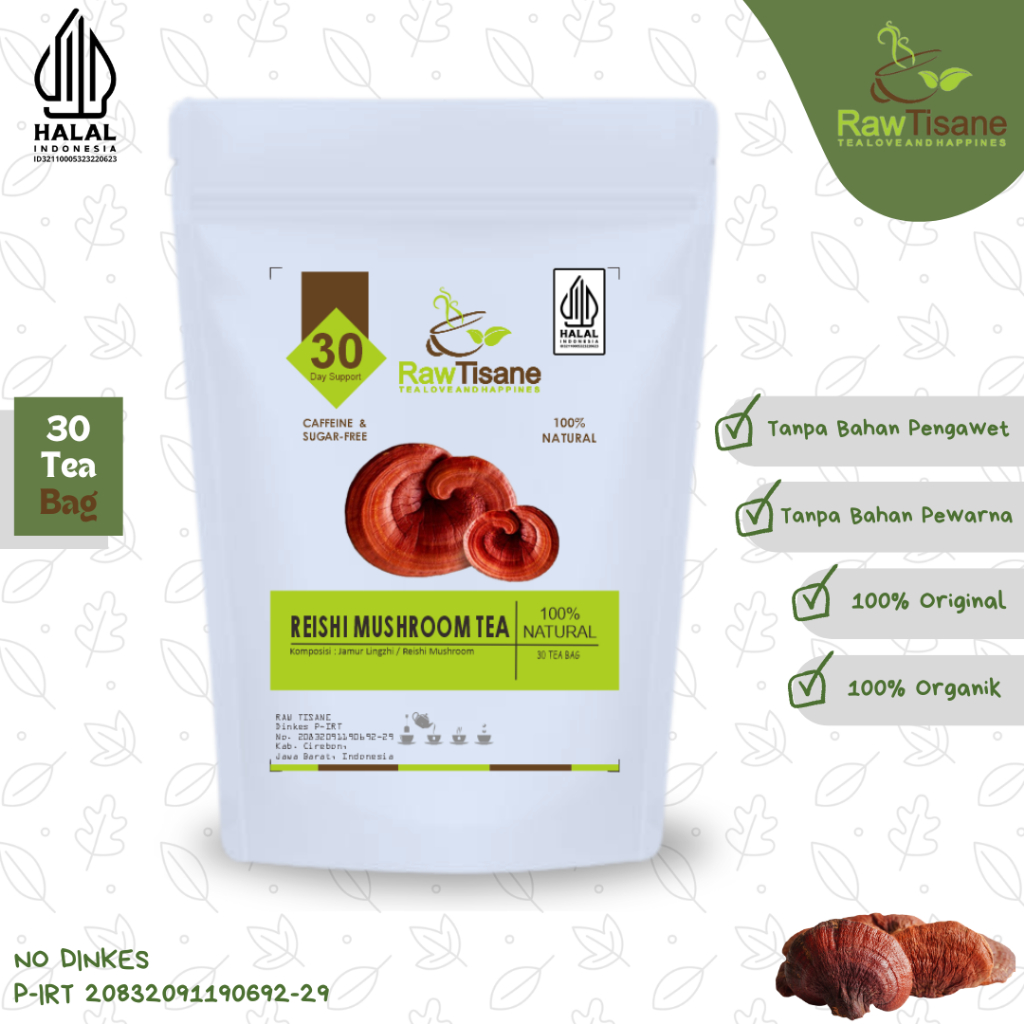 Jual RAW TISANE Reishi Mushroom Tea : Teh Celup Lingzhi Reishi ...