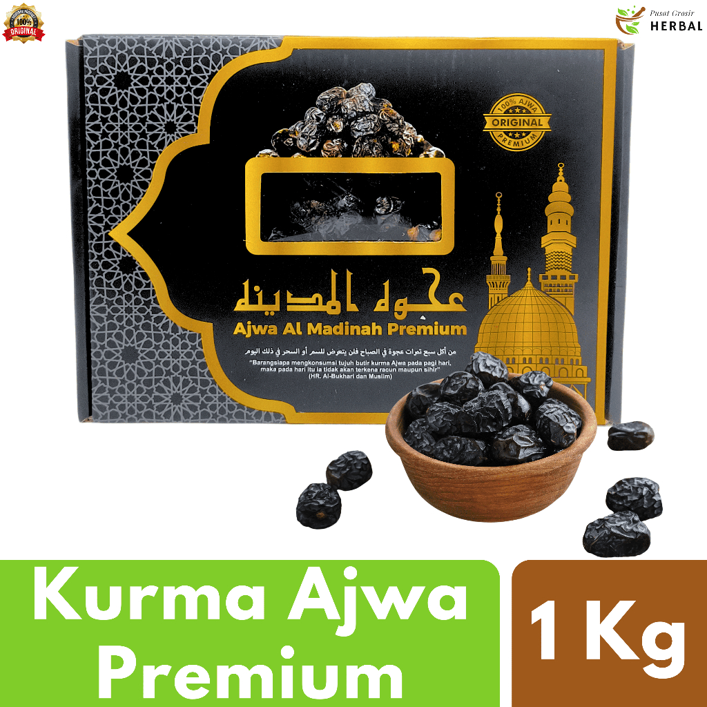 Jual Kurma Ajwa Nabi 1 Kg Asli 100% Original Premium Madinah / Korma ...