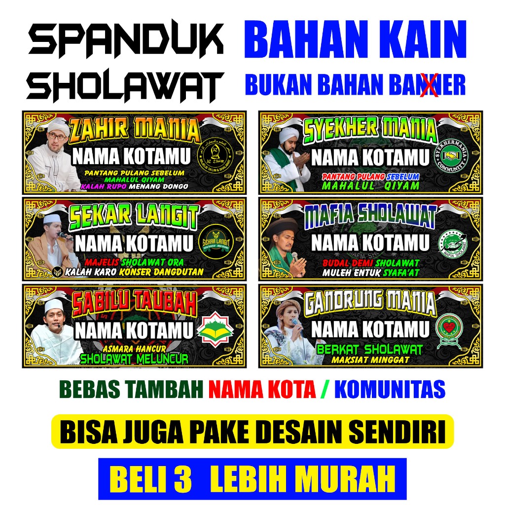 Jual Spanduk Sholawat Custom Bahan Kain | Shopee Indonesia