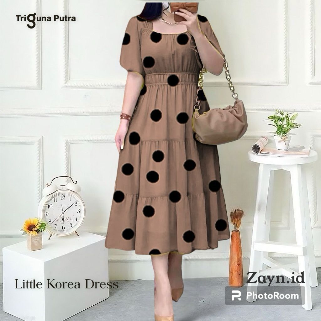 Jual Dress korea midi dress multi-warna dres wanita | Shopee Indonesia