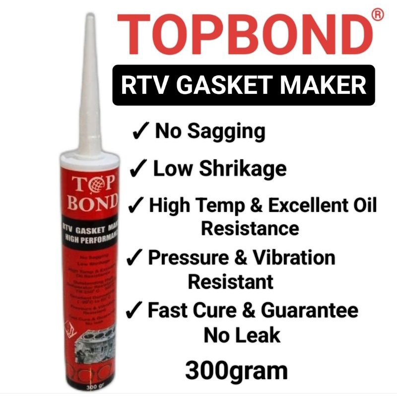 Jual Lem Silikon Gasket Maker TOPBOND HT High Performance Sealant Tahan ...