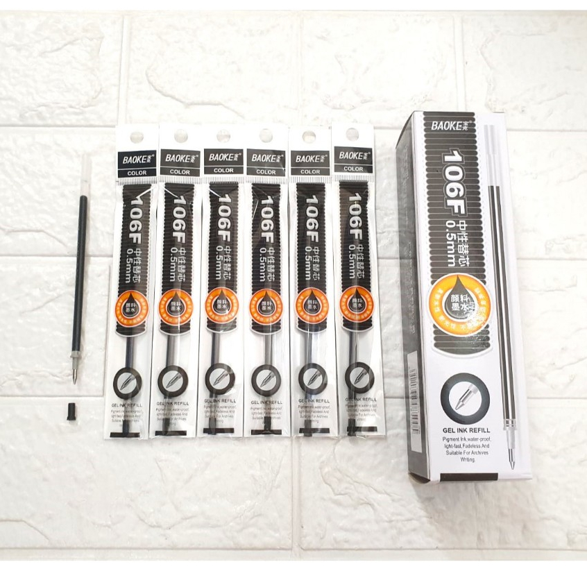 Jual Refill Gel Pen / Isi Pulpen Gel 106-F BAOKE | Shopee Indonesia