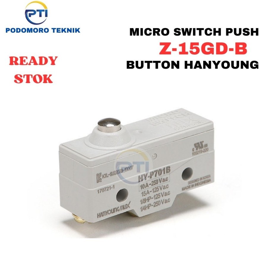 Jual Micro Switch Hanyoung HY-P701B Spring Single Push Button Original | Shopee Indonesia